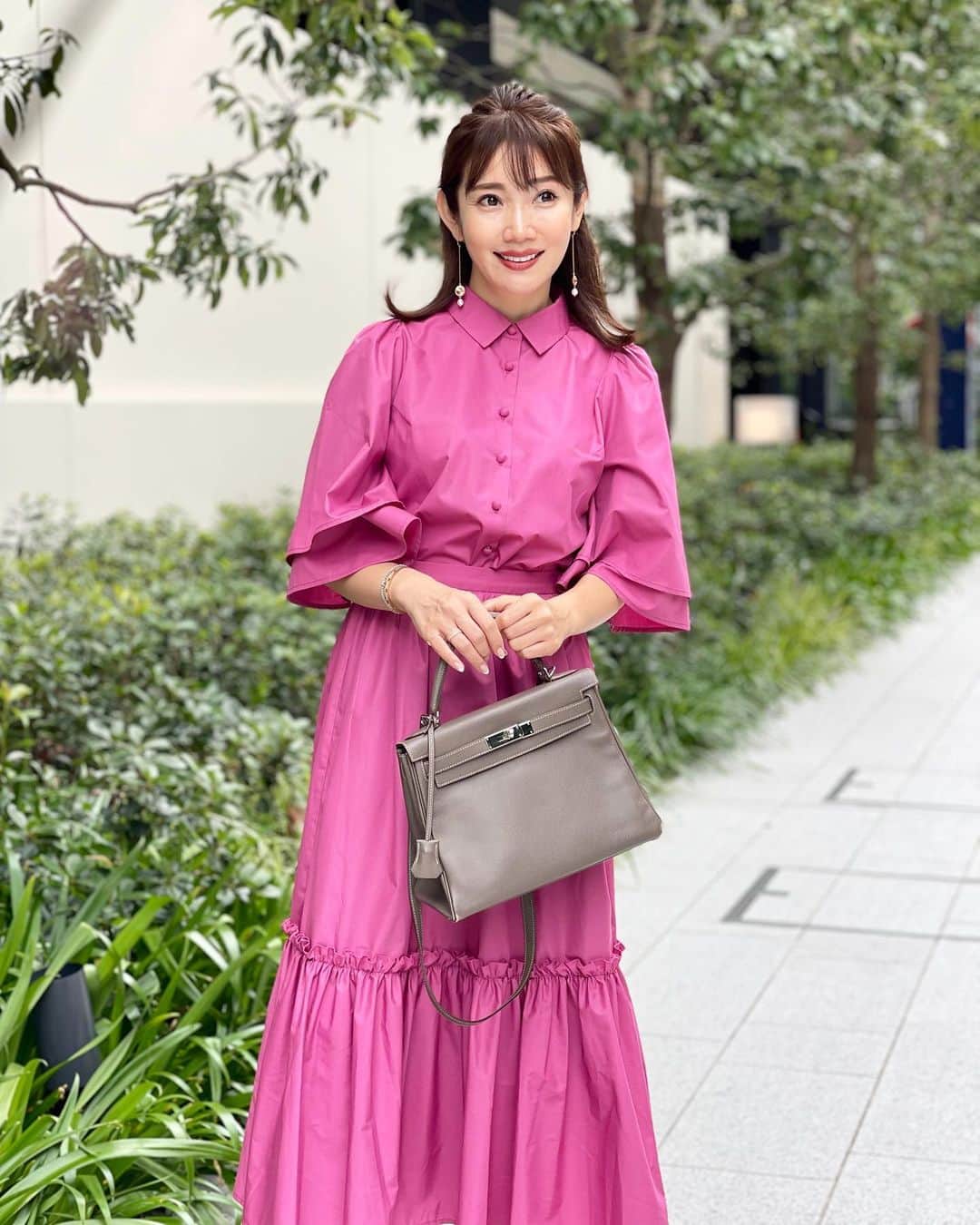 吉田美紀さんのインスタグラム写真 - (吉田美紀Instagram)「・ ・ 秋色🍇🍠🍁 お気に入りのセットアップ♡ 単品でもすごく着まわし ...