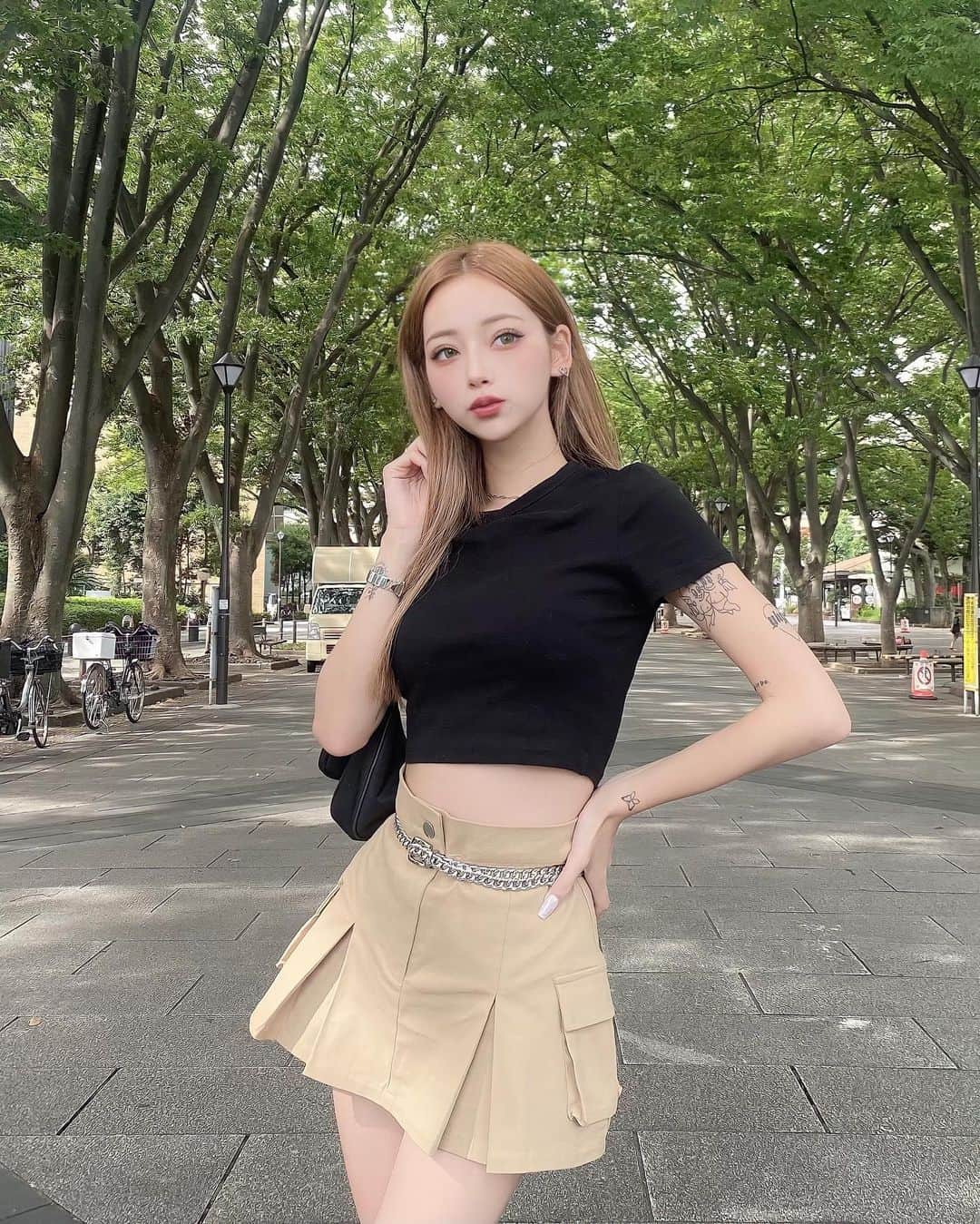 PyunA.(ぴょな)さんのインスタグラム写真 - (PyunA.(ぴょな)Instagram)「この @blondey_official のスカートめっちゃ可愛い🫶🏻形も色も凄くタイプ🤭 ️ ...