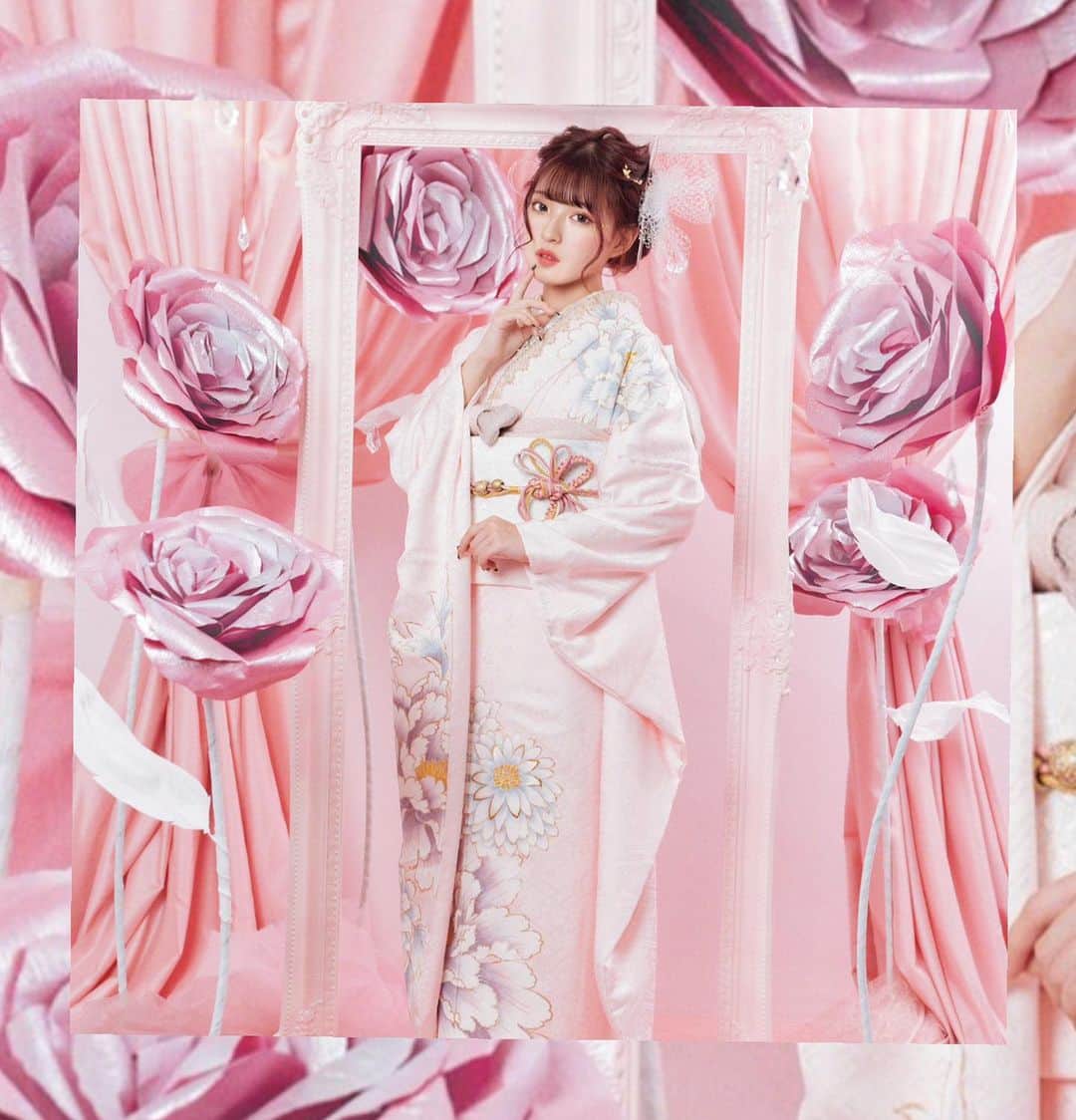 MINAMIさんのインスタグラム写真 - (MINAMIInstagram)「. 雑誌「LARME」055 Winterで 初の振袖撮影でした 🏻 振袖が本当に可愛くて本当に楽しかった‪‪ ︎ ...