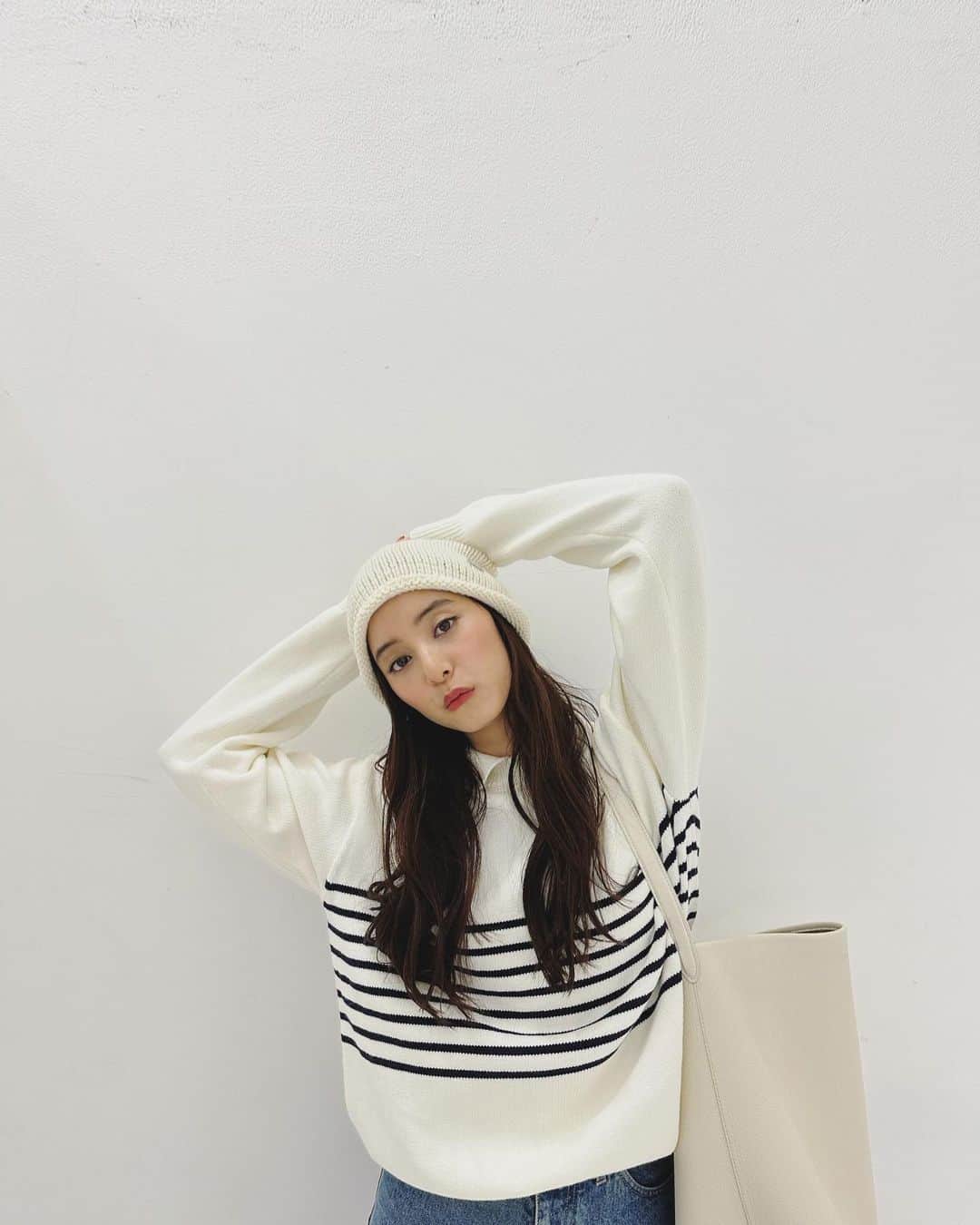 新木優子さんのインスタグラム写真 - (新木優子Instagram)「私服 jacket : @throw_by_sly knit : @nknit_nknit denim : @dior ...