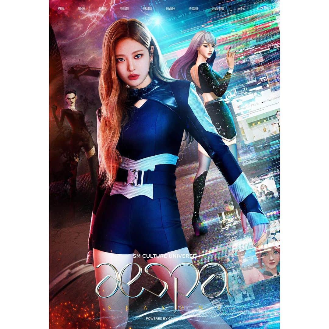 aespaさんのインスタグラム写真 - (aespaInstagram)「SM CULTURE UNIVERSE - aespa Season 1 Poster ep.1 Black ...