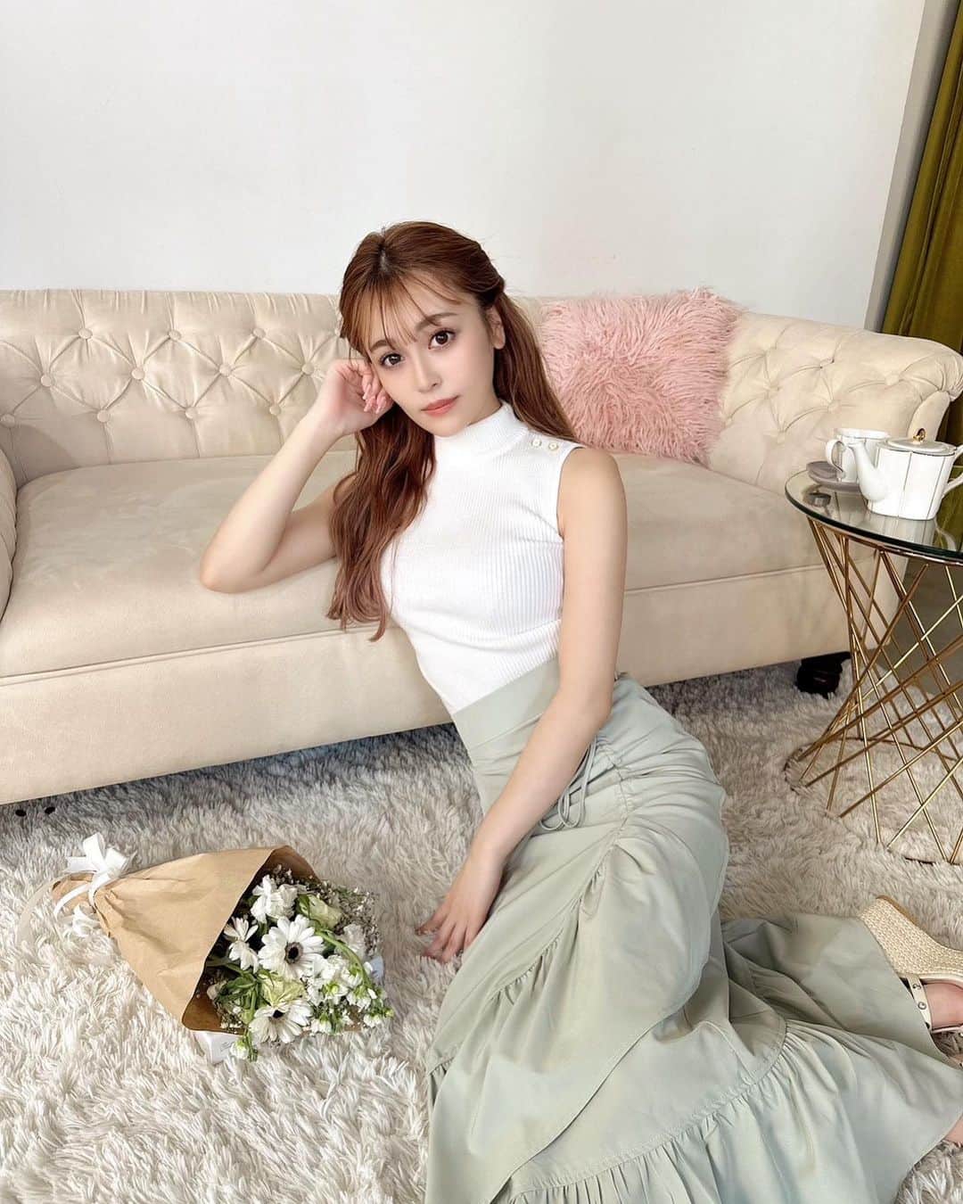 土屋怜菜（れいぽよ）さんのインスタグラム写真 - (土屋怜菜（れいぽよ）Instagram)「⁡ ⁡ @michellmacaron_official 撮影で大人っぽさん💗 いつもよりメイクが ...