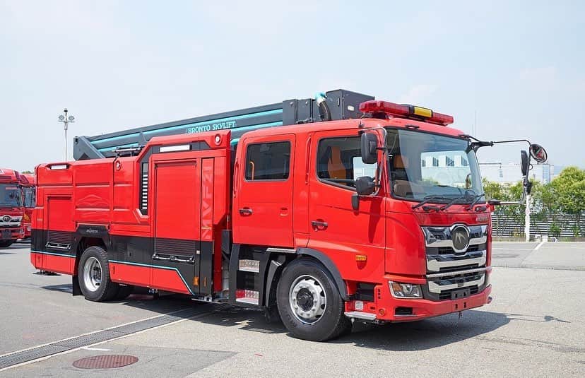 モリタさんのインスタグラム写真 - (モリタInstagram)「21mブーム付多目的消防ポンプ自動車 MVF21。8/25(日)、岡山県にて開催の第48回全国消防救助技術大会に出展いたします ...