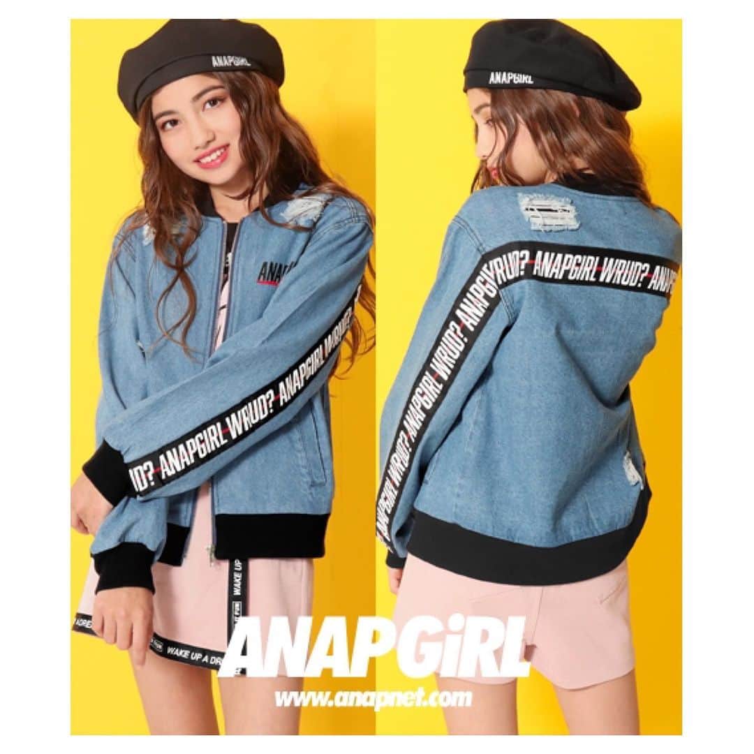 りりあさんのインスタグラム写真 - (りりあInstagram)「ANAPGIRLの新作 かわいいのばっかり♡ ・ ・ ・ #ANAP#ANAPGiRL #デニムジャケット #秋冬新作 ...