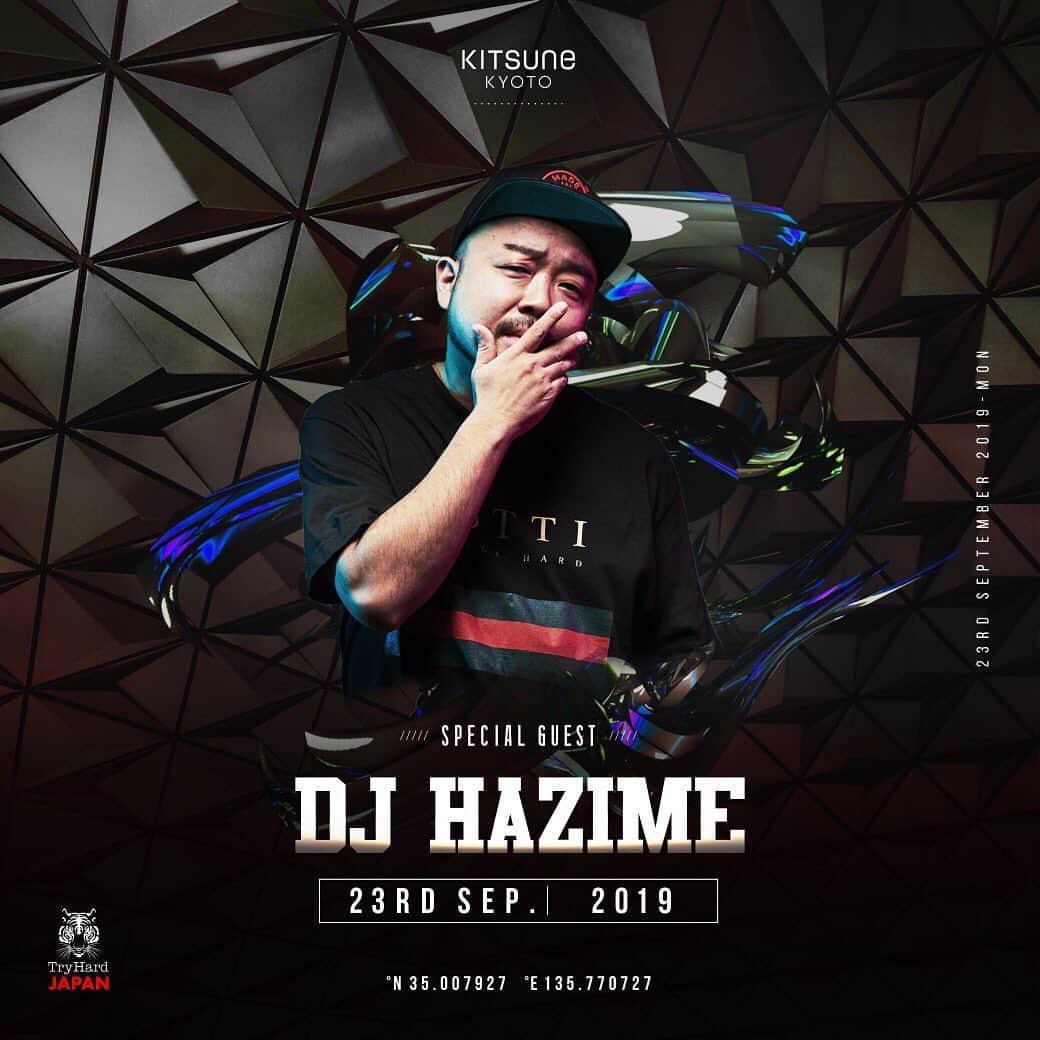 DJ HAZIMEさんのインスタグラム写真 - (DJ HAZIMEInstagram)「今夜二箇所目 @kitsune_kyoto With @dj_etu @funky_ikeda ...