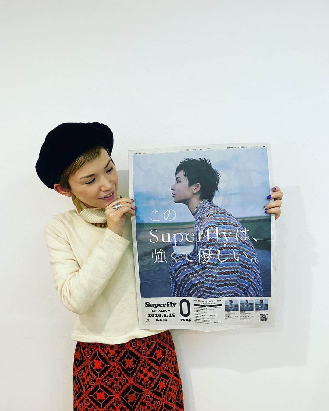 Superflyさんのインスタグラム写真 - (SuperflyInstagram)「すご〜い。 朝日新聞さま。元旦に掲載していただきました。 ありがとうございます。 インタビューの日々でした ...