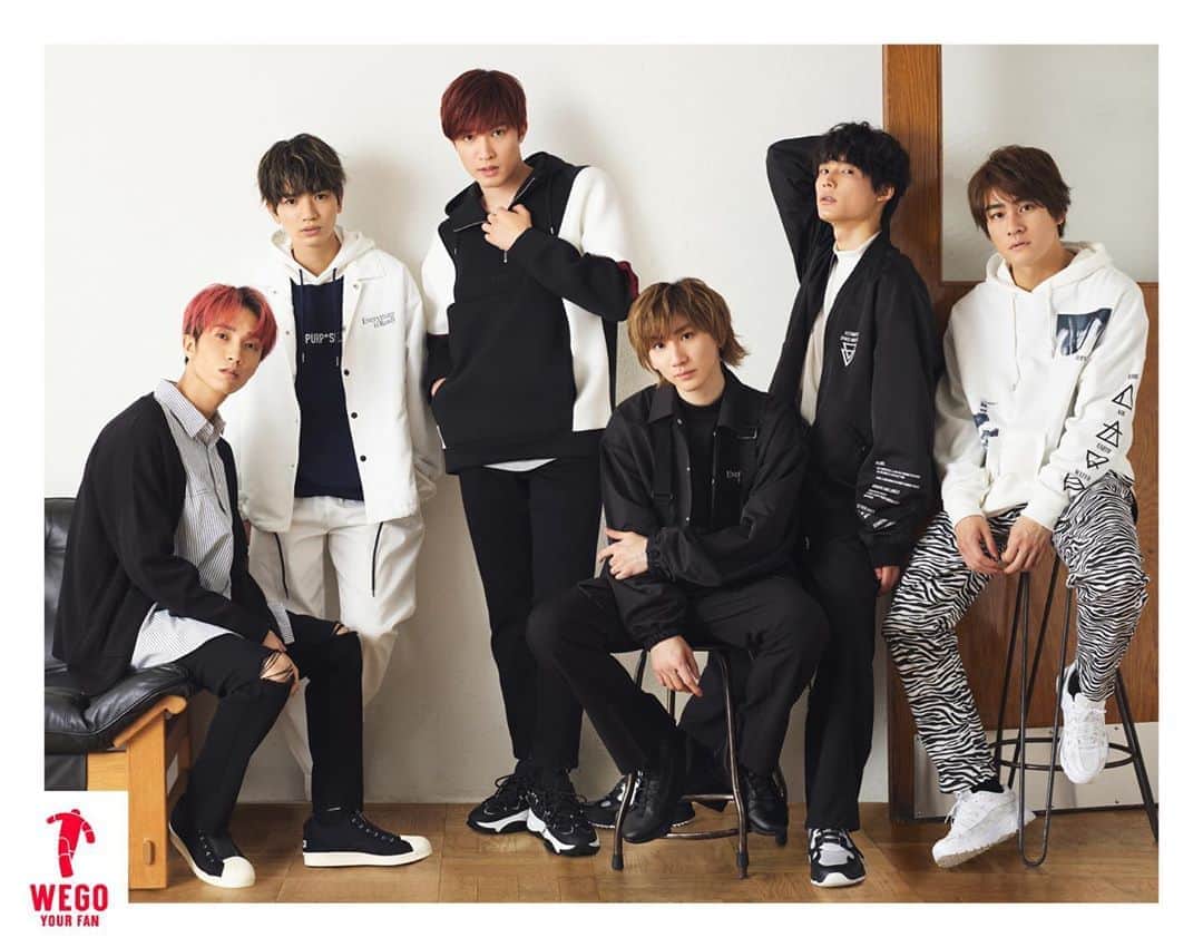 WEGOさんのインスタグラム写真 - (WEGOInstagram)「WEGO×SixTONES . 写真左から） ︎田中樹さん カーディガン￥2,999+tax ビッグシャツ￥3,999 ...