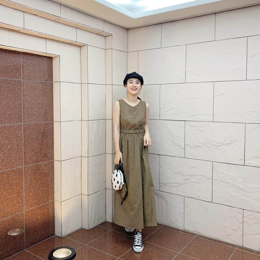 中瀬古ゆきなさんのインスタグラム写真 - (中瀬古ゆきなInstagram)「きのうの私服🙆‍♀️🎵 ・ #キャスケット ： #ca4la @ca4la_official #ワンピ ...