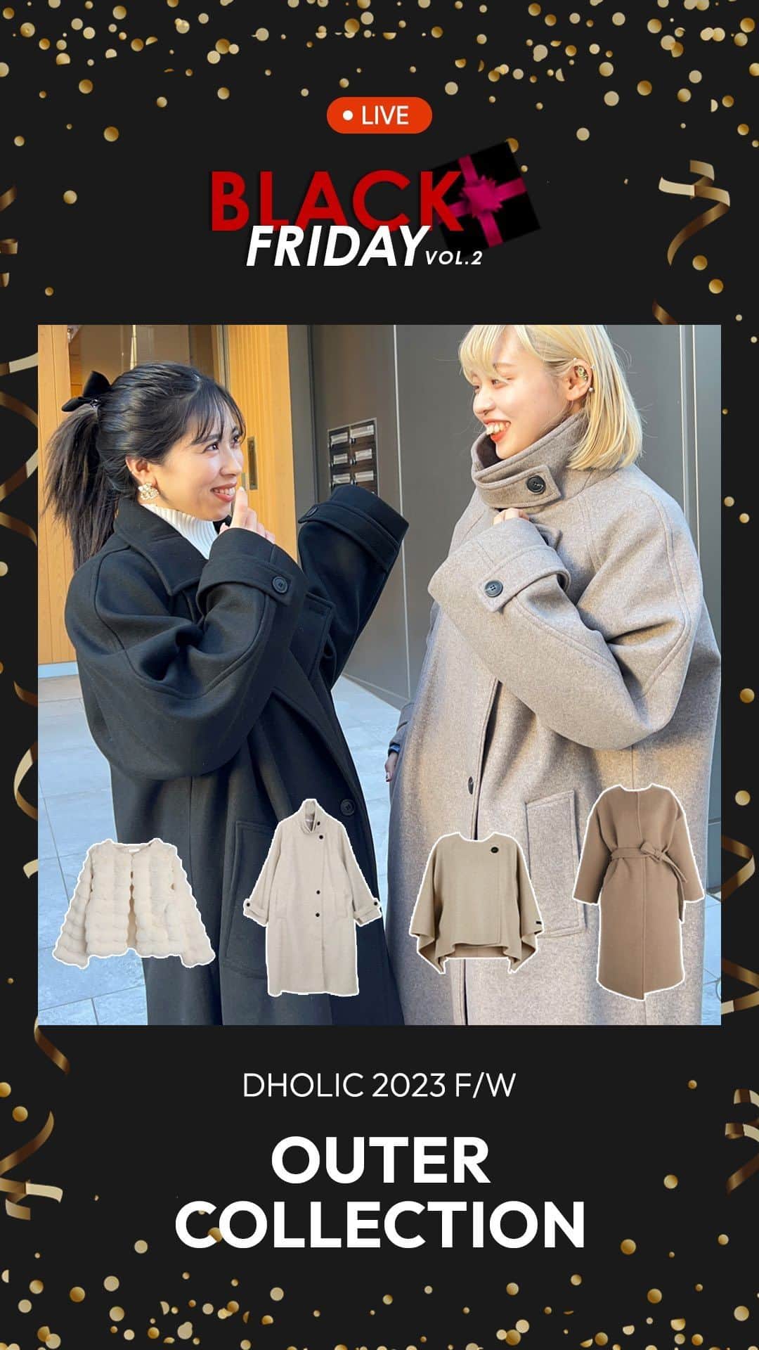 DHOLICさんのインスタグラム動画 - (DHOLICInstagram)「DHOLIC 2023 F/W OUTER COLLECTION 11/24(金)20:00~ 配信 IG ...