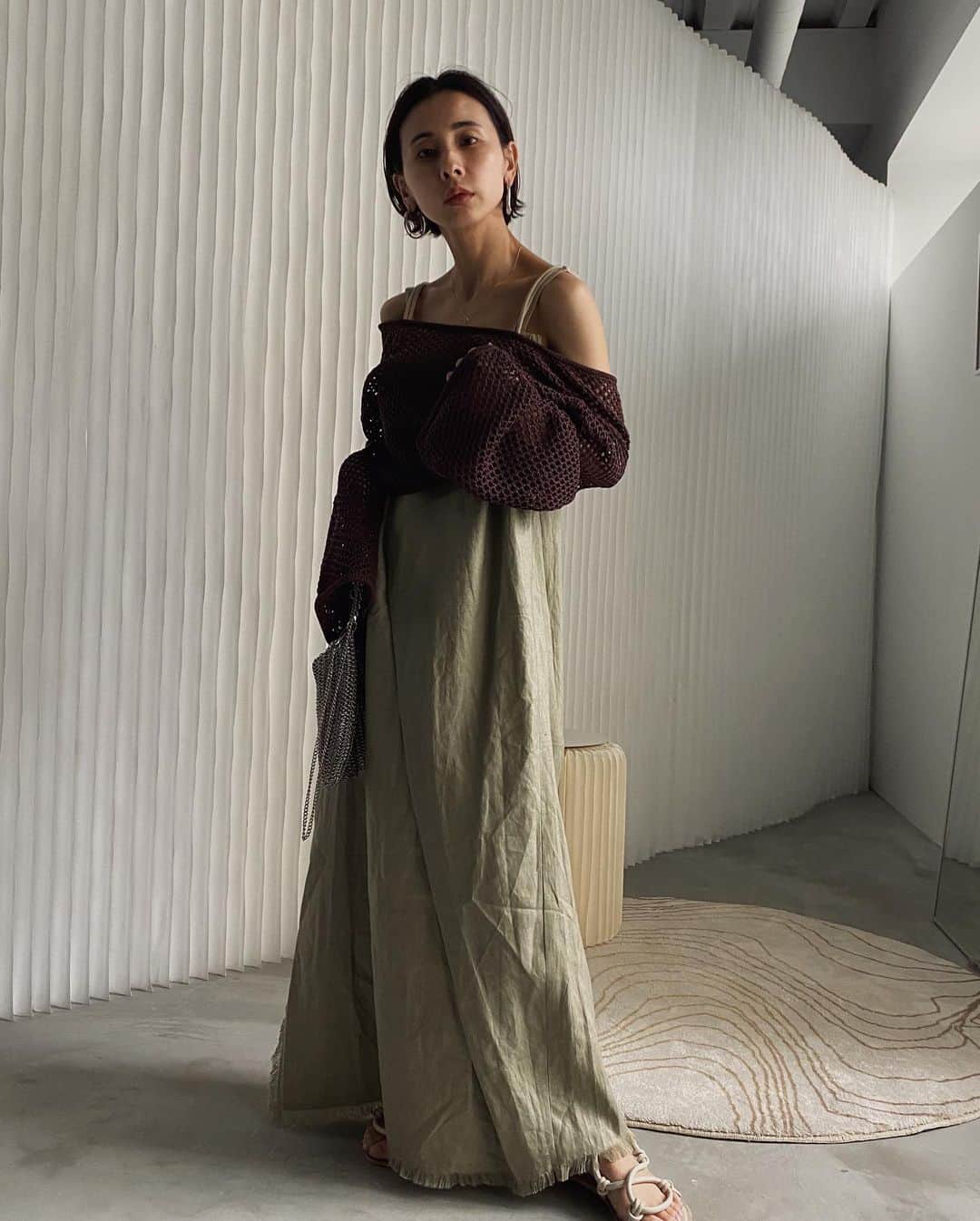 黒石奈央子さんのインスタグラム写真 - (黒石奈央子Instagram)「あめりふく . . MEDI GRID MESH BORERO ¥13000 6/26 MEDI ROPE STRAP ...