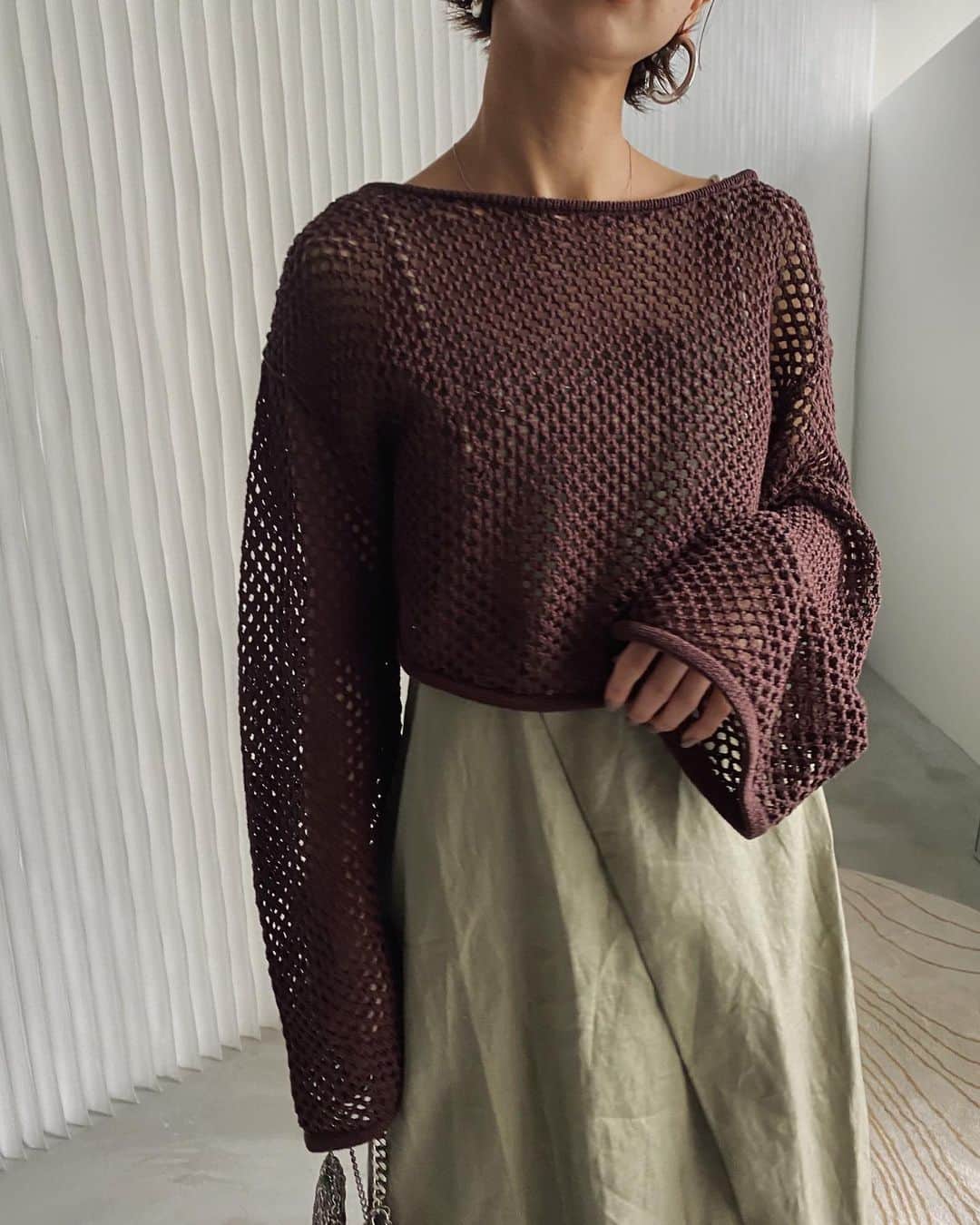 黒石奈央子さんのインスタグラム写真 - (黒石奈央子Instagram)「あめりふく . . MEDI GRID MESH BORERO ¥13000 6/26 MEDI ROPE STRAP ...