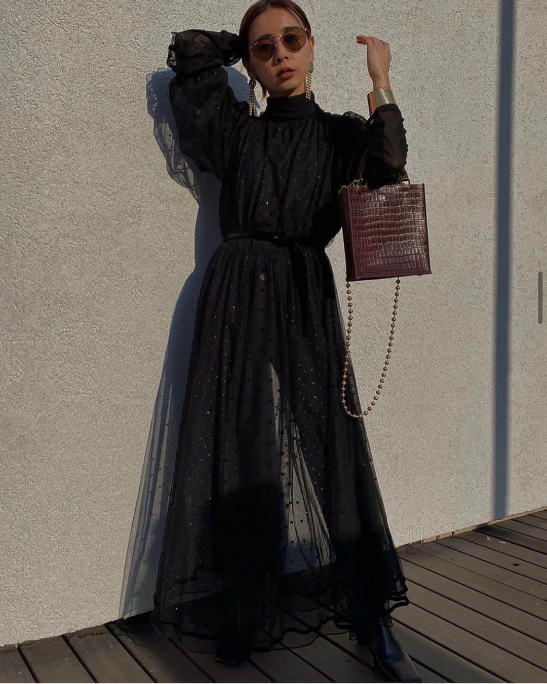 黒石奈央子さんのインスタグラム写真 - (黒石奈央子Instagram)「あめりふく . . MANY WAY MIX DOT DRESS ¥22000 8/21 . . いろいろなドットを ...