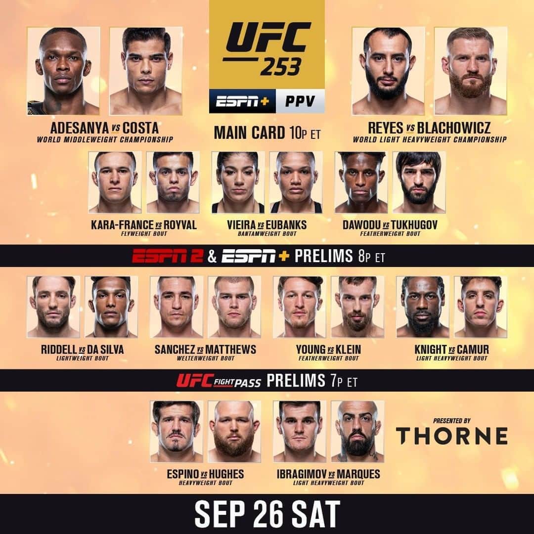 UFCさんのインスタグラム写真 - (UFCInstagram)「IT'S FIGHT DAY 😤 #UFC253 goes down ...