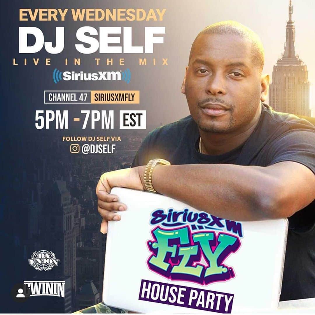 DJ Selfさんのインスタグラム写真 - (DJ SelfInstagram)「Sirius tune in now 5pm- 7pm ...