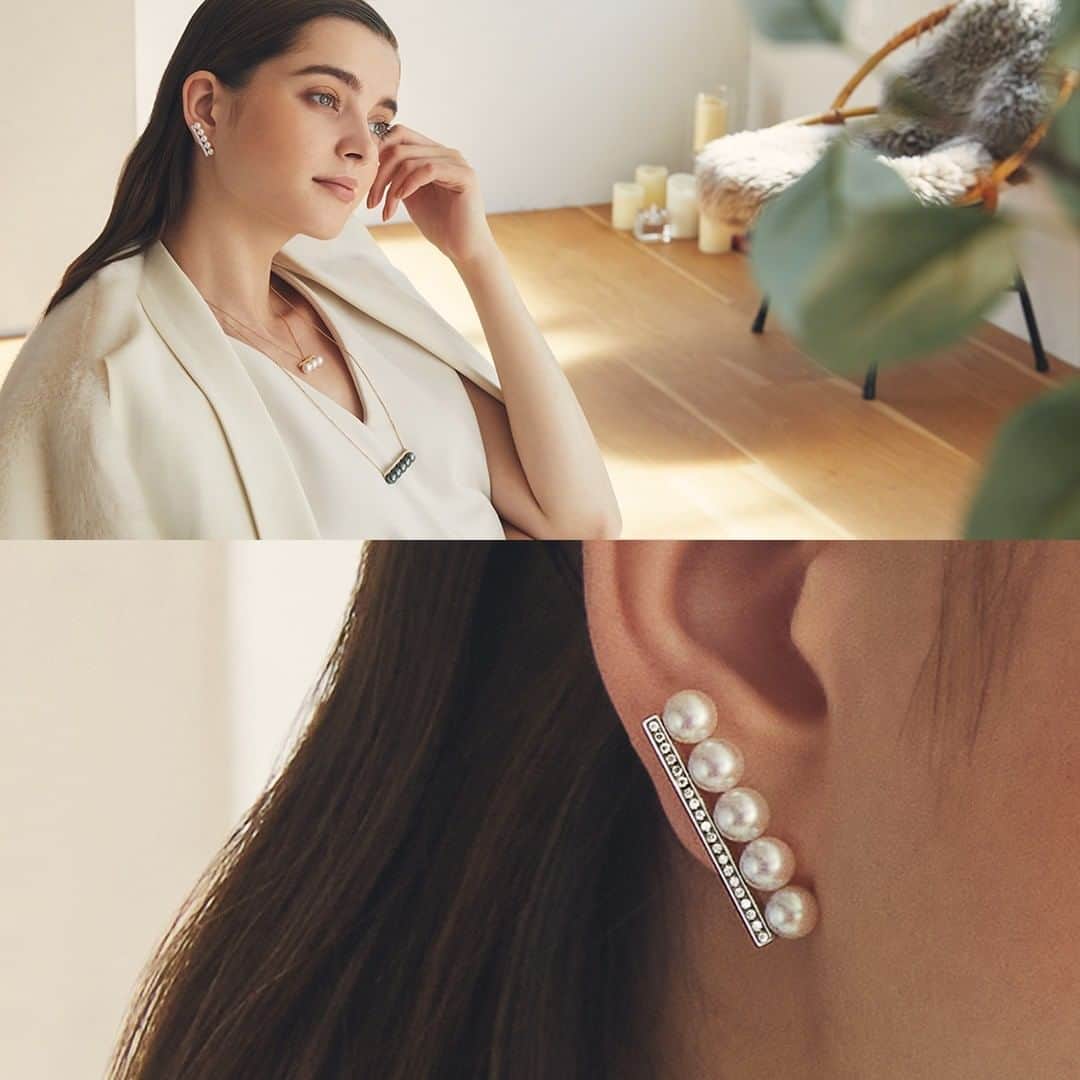 TASAKIさんのインスタグラム写真 - (TASAKIInstagram)「The ‘balance diamonds pave’ earrings feature TASAKI's two ...