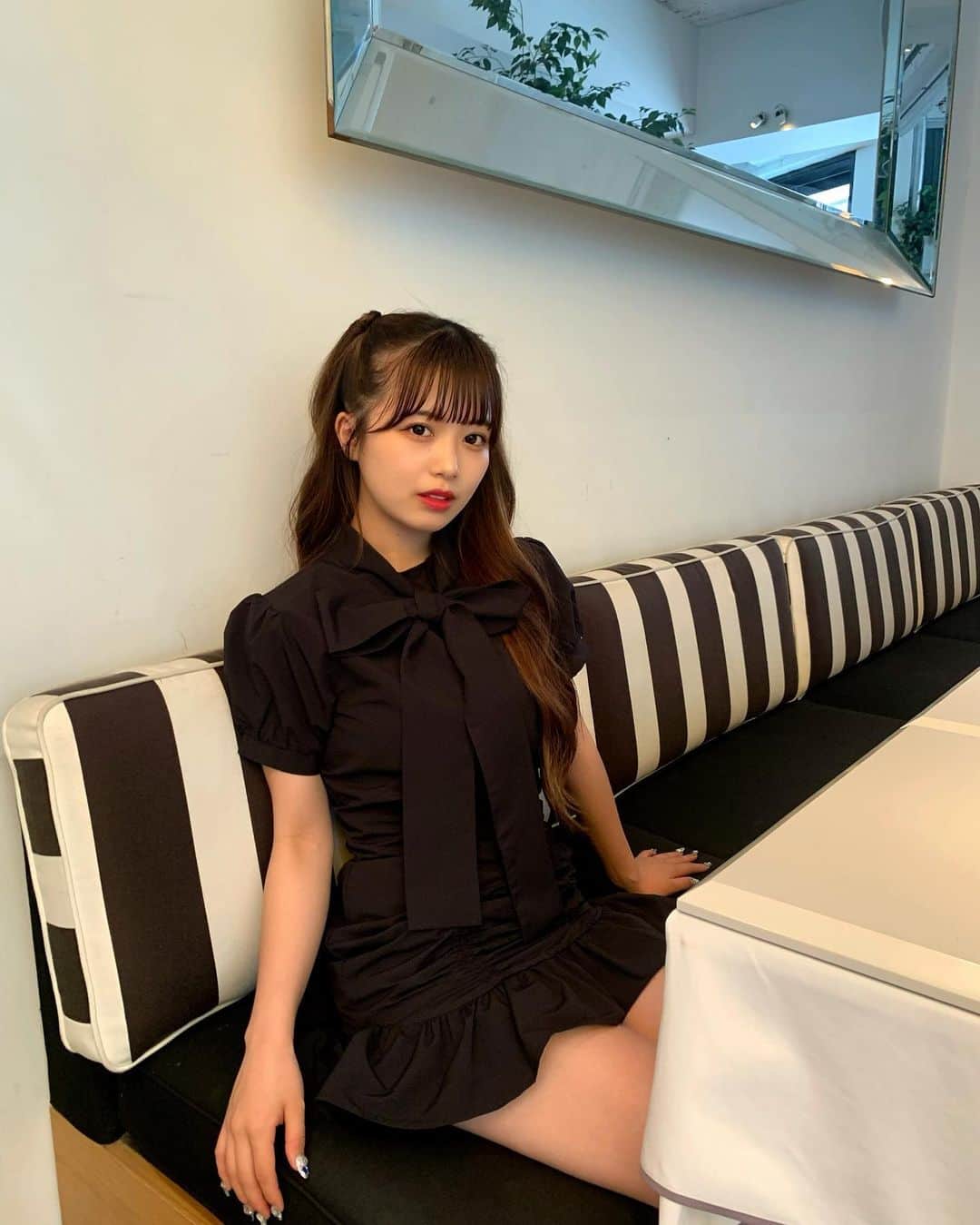 Kirariさんのインスタグラム写真 - (KirariInstagram)「お知らせ！ LARME×Inframinceとのコラボ服が 発売開始されました💎 1つ目は blackのミニ ...