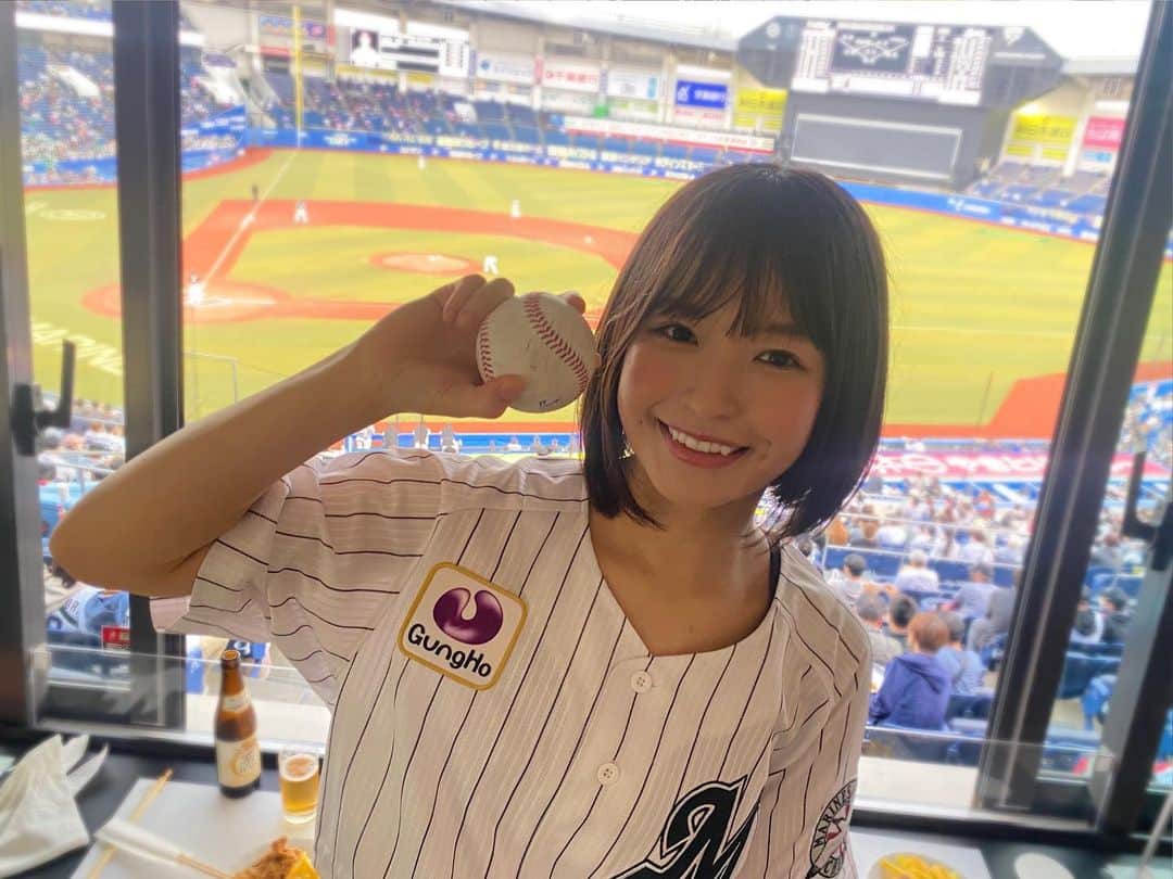 百川晴香さんのインスタグラム写真 - (百川晴香Instagram)「ZOZOマリンスタジアムにて始球式ありがとうございました👏💓東栄住宅ブルーミングガーデンナイター」ロッテがんばれー ...