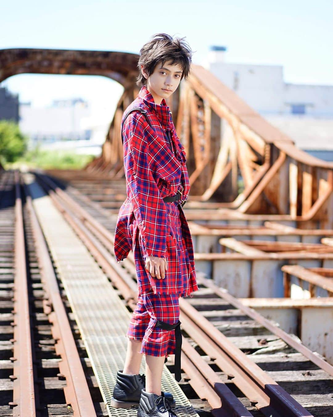 Hyuさんのインスタグラム写真 - (HyuInstagram)「🇬🇧Punk ＋Border 🌍 作品撮り Photo @yukkua Costume @tenbo_official ...