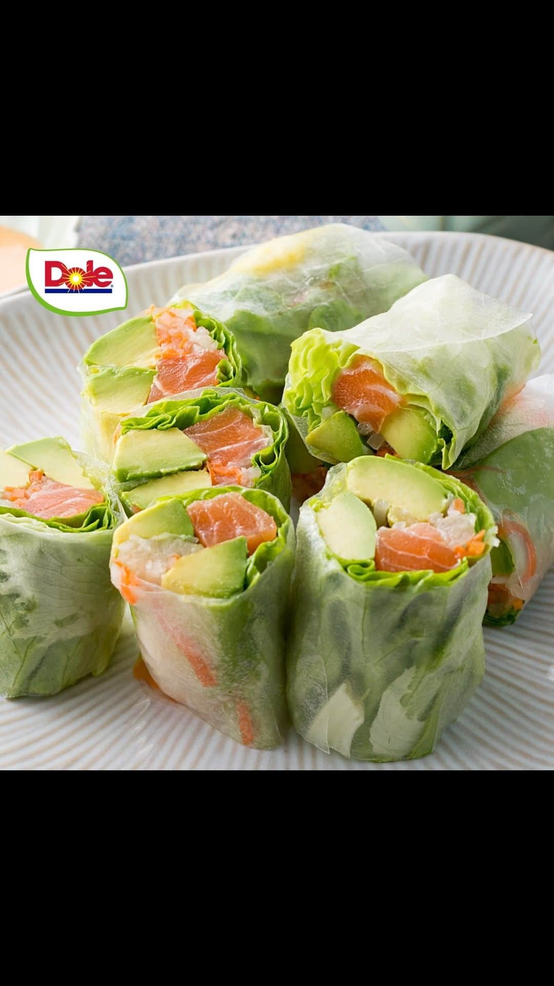 Dole_jp ドール ジャパンさんのインスタグラム動画 - (Dole_jp ドール ジャパンInstagram)「相性抜群のアボカドとサーモンに、なますを加えた簡単生春巻きです🥑 ...