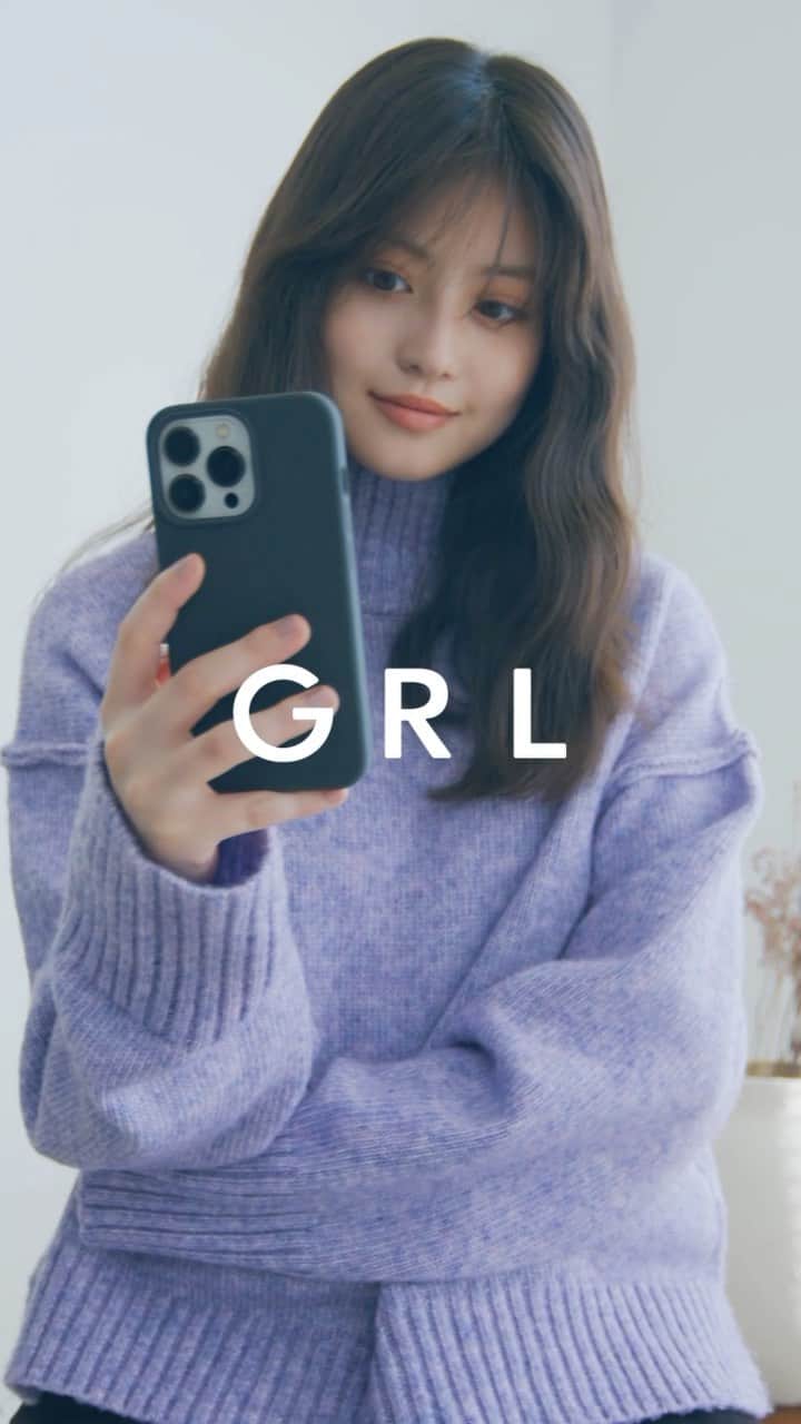 GRLさんのインスタグラム動画 - (GRLInstagram)「今田美桜さん着用コーデを紹介するよ💚 今田美桜 ウール混ハイネックミックスニットトップス[kz172] タックセンタープレス ...
