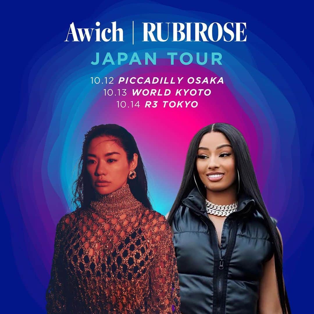 Awichさんのインスタグラム写真 - (AwichInstagram)「@therubirose 初来日で一緒に回るよ🌹 ️ 大阪 10/ ...