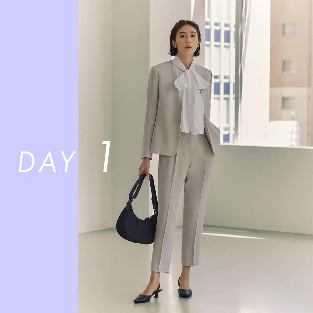 PLST（プラステ）さんのインスタグラム写真 - (PLST（プラステ）Instagram)「“定番スーツ着回し5days” かっちりシーンもデイリーもキレイ目にいきたい派におすすめの、定番の ...