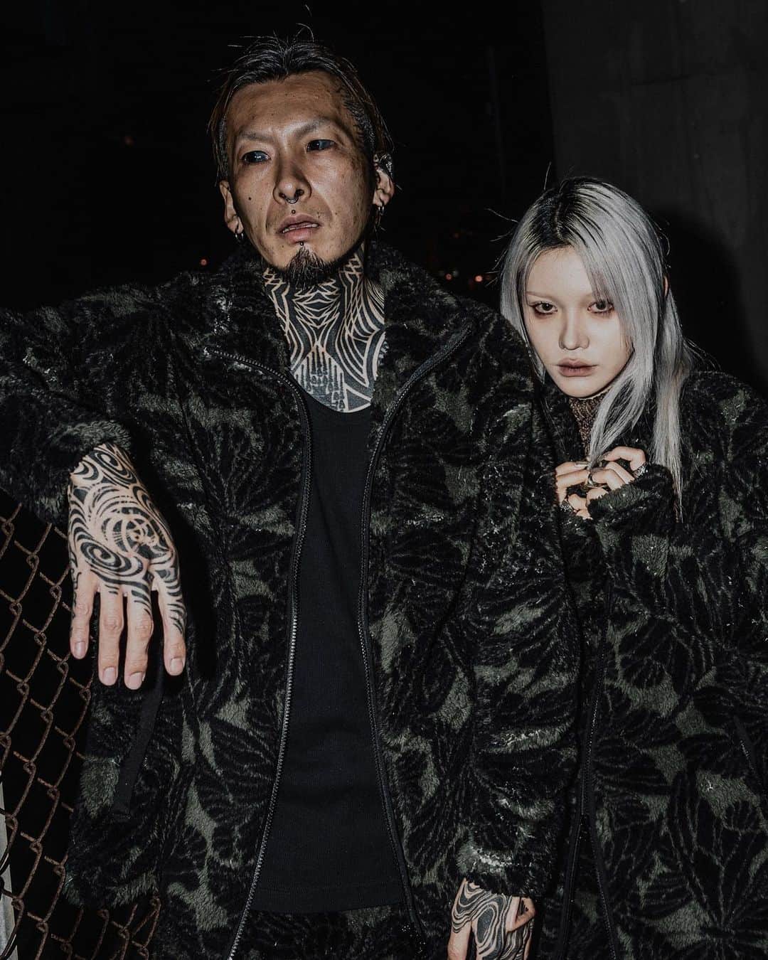 GAKKINさんのインスタグラム写真 - (GAKKINInstagram)「群黒蝶花罰フリースコレクション SOLD www.gakkinx.com @____gxx____ Model ...