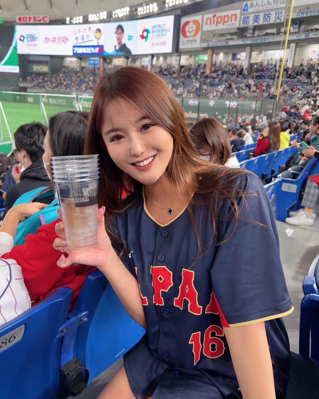 erinaさんのインスタグラム写真 - (erinaInstagram)「. . 待ちに待った#wbc ダル様が目の前に🥺🥺🥺🥺 ️ 開始前なのになぜか飲みすぎたので試合中生き残れるように ...
