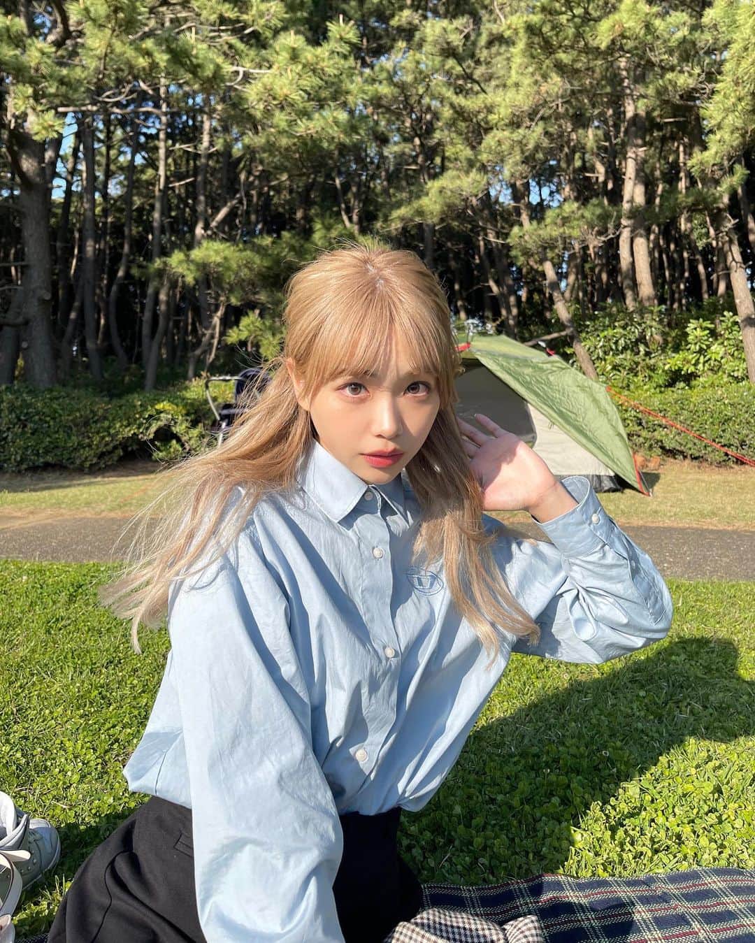 麻生果恩さんのインスタグラム写真 - (麻生果恩Instagram)「暗髪に飽きたので🌱」4月10日 20時08分 - aso.kaon