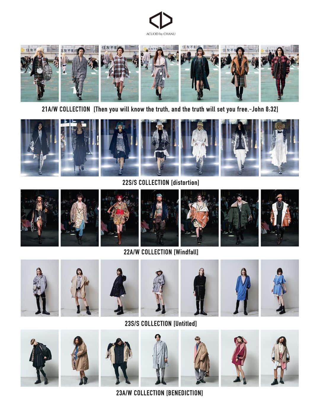 李燦雨さんのインスタグラム写真 - (李燦雨Instagram)「@acuodbychanu の7年間 創ってきた15シーズンの 各COLLECTIONの厳選してみた7LOOK 今後はさらに何 ...