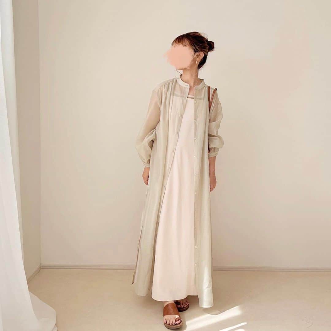 chocoさんのインスタグラム写真 - (chocoInstagram)「** ㅤㅤㅤㅤㅤㅤㅤㅤㅤㅤㅤㅤㅤ #ootd ㅤㅤㅤㅤㅤㅤㅤㅤㅤㅤㅤㅤㅤ ロング丈のシアーシャツワンピ♡ ...