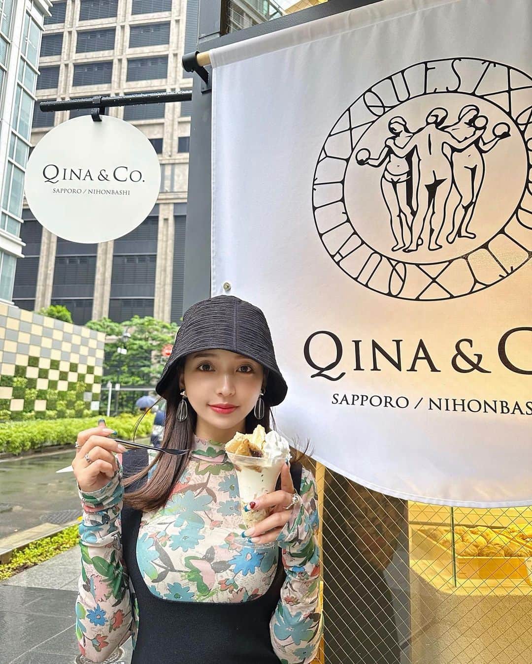 平尾優美花（ゆみちぃ）さんのインスタグラム写真 - (平尾優美花（ゆみちぃ）Instagram)「きなことあんこのスイーツブランド(@qina_co)の実店舗が日本橋にオープンしたから行ってき ...