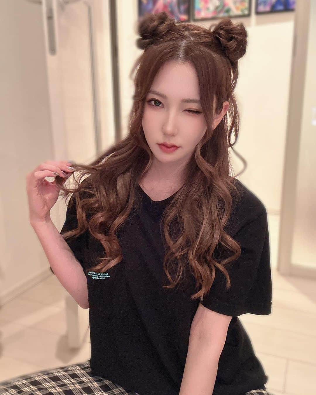 波多野結衣さんのインスタグラム写真 波多野結衣instagram「この前お仕事でメイクさんにかわいくしてもらった🍡💓 お団子