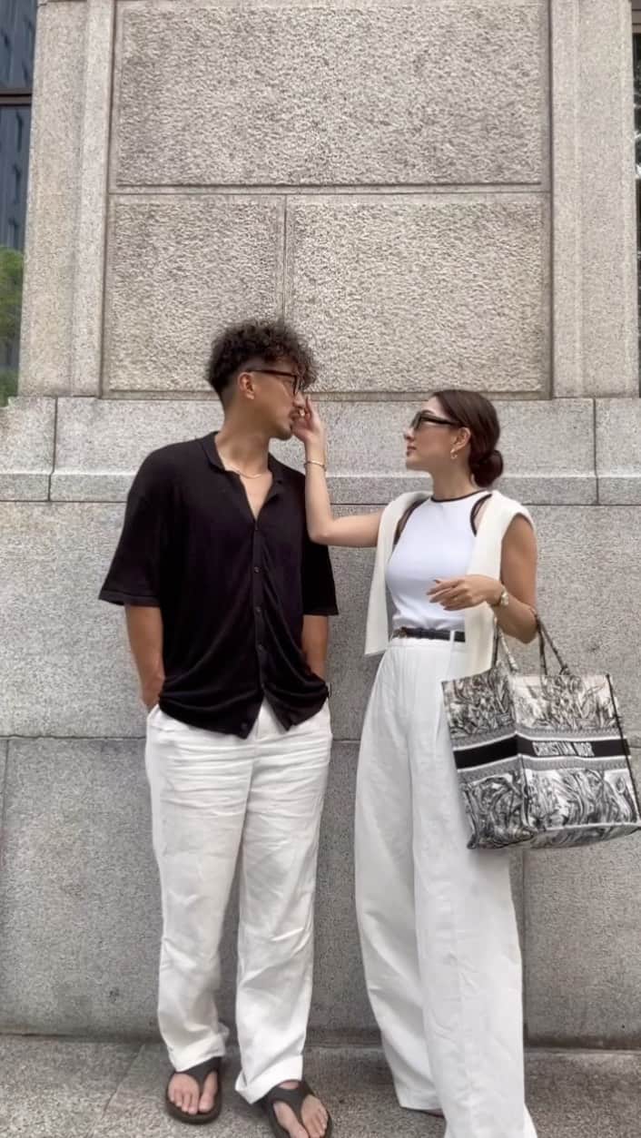 HARUEさんのインスタグラム動画 - (HARUEInstagram)「夫婦コーデ 🏼🤍」6月23日 16時14分 - harue_daysoflove