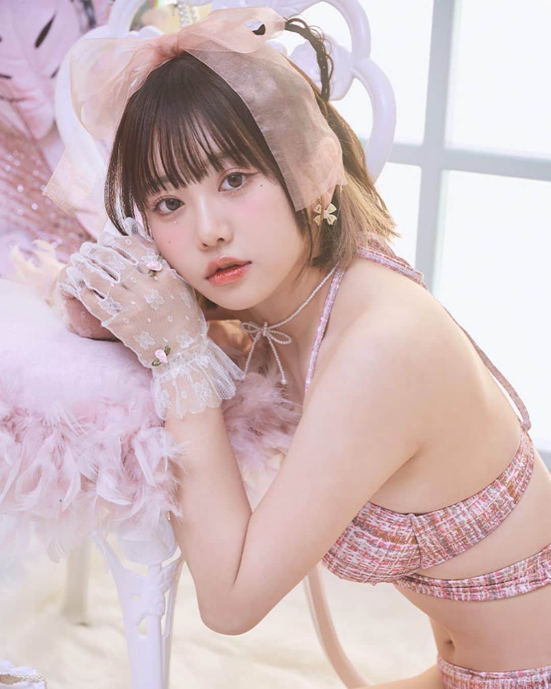 キム・イェリンさんのインスタグラム写真 - (キム・イェリンInstagram)「LARME 057 🍑🐰🤍🩵 遅くなりましたが今月のラルムに載ってます！ 初めての水着での撮影🫢👙 恥ずかし ...