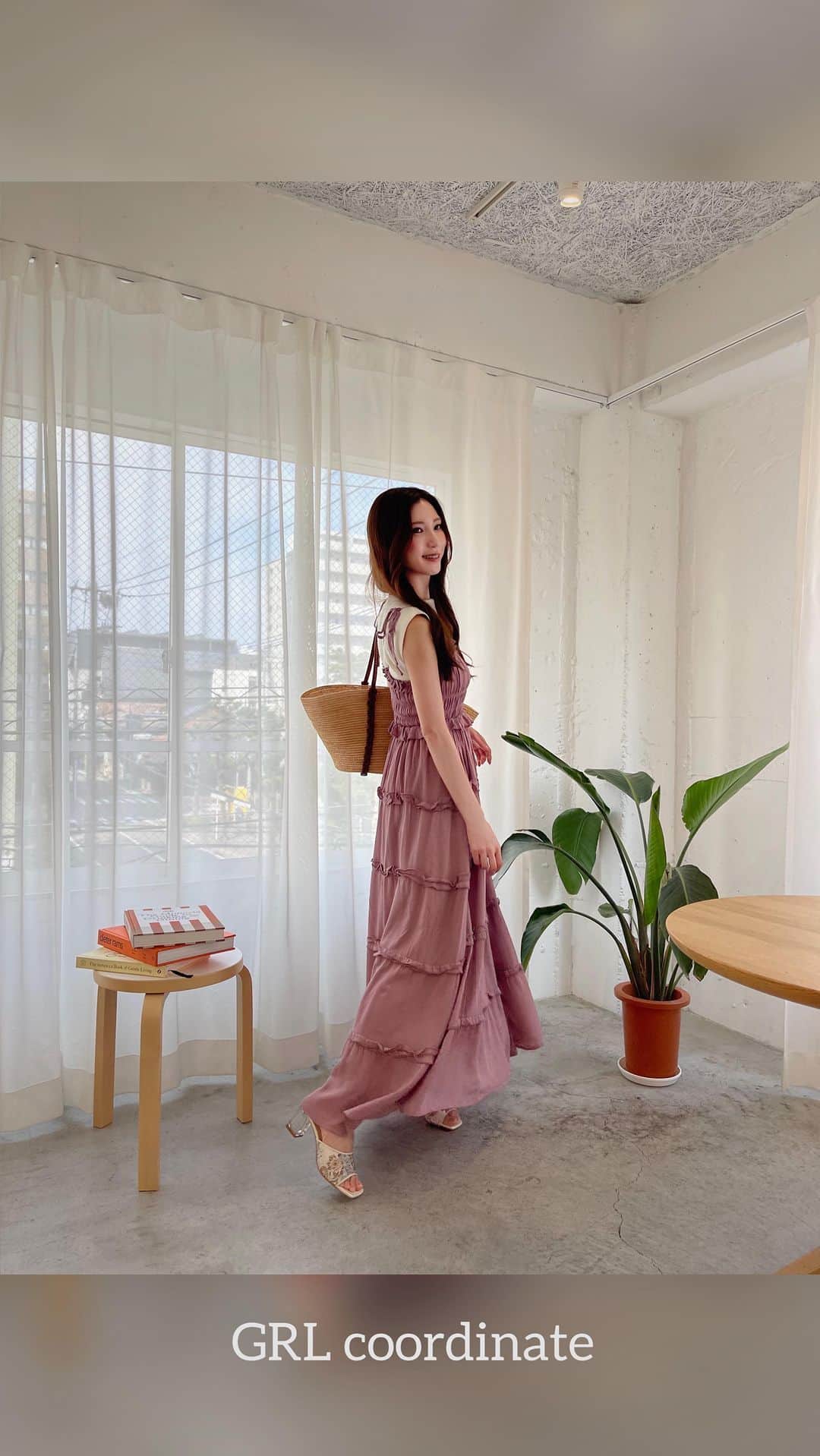 阿野いずみさんのインスタグラム動画 - (阿野いずみInstagram)「GRL pink coordinate🩷 🏷️ tops @grl_official one-piece @grl ...