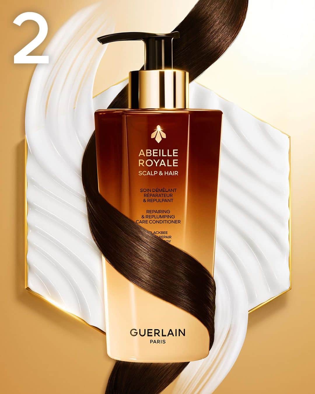 ゲランさんのインスタグラム写真 - (ゲランInstagram)「The Abeille Royale Hair Ritual: four ...