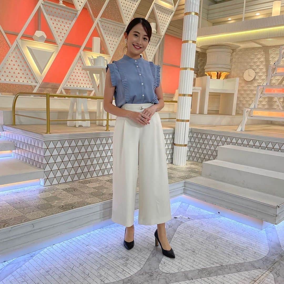 TBS「Nスタ」さんのインスタグラム写真 - (TBS「Nスタ」Instagram)「【日比アナのイチオシファッション💙】 6月5日(月)の衣装です👗 👖パンツ→ノーリーズ ⭐️スタイリスト ...