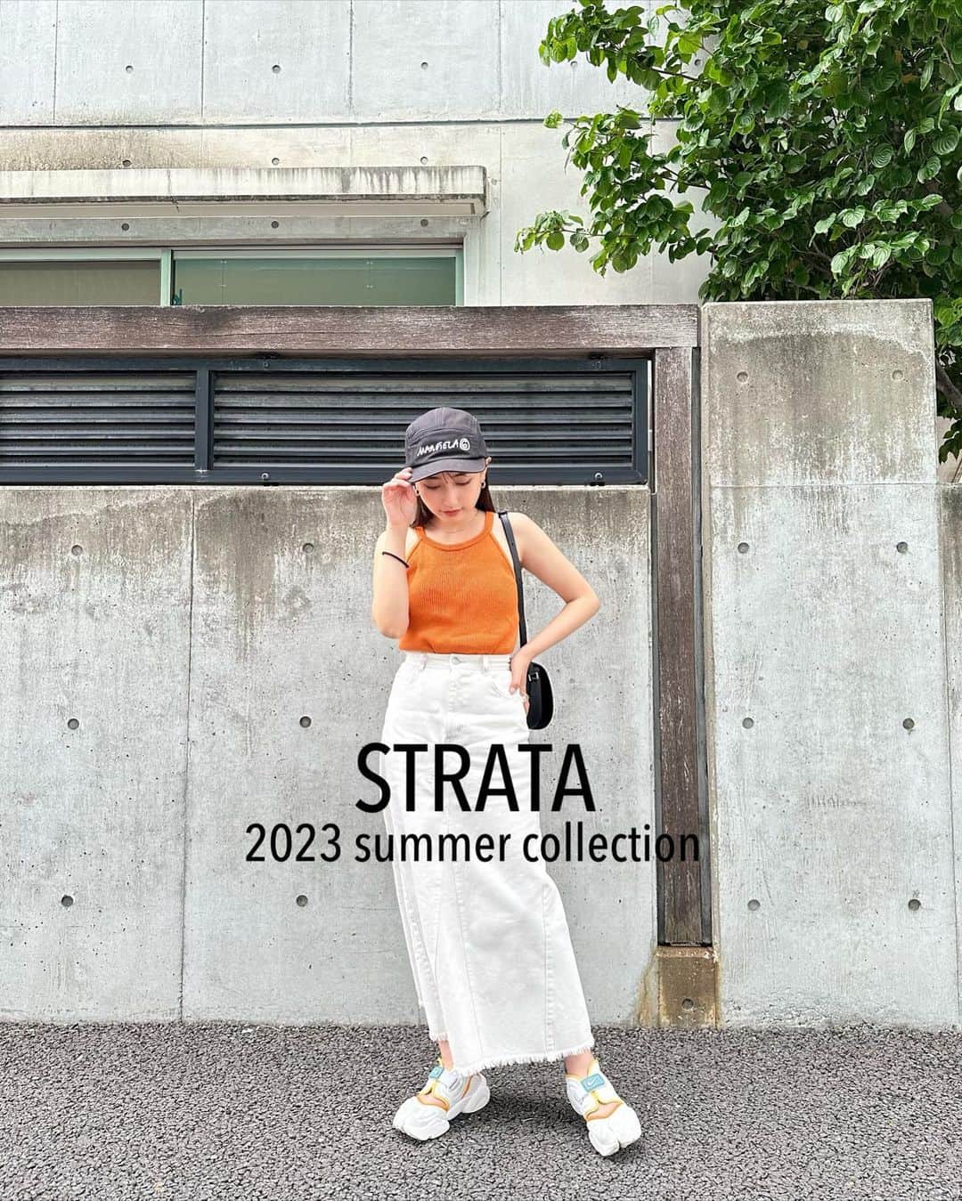 kaneshima ayaさんのインスタグラム写真 - (kaneshima ayaInstagram)「. @strata_jp のこの組み合わせ可愛い🍊🤍 アメスリタンクはsetのもので ...