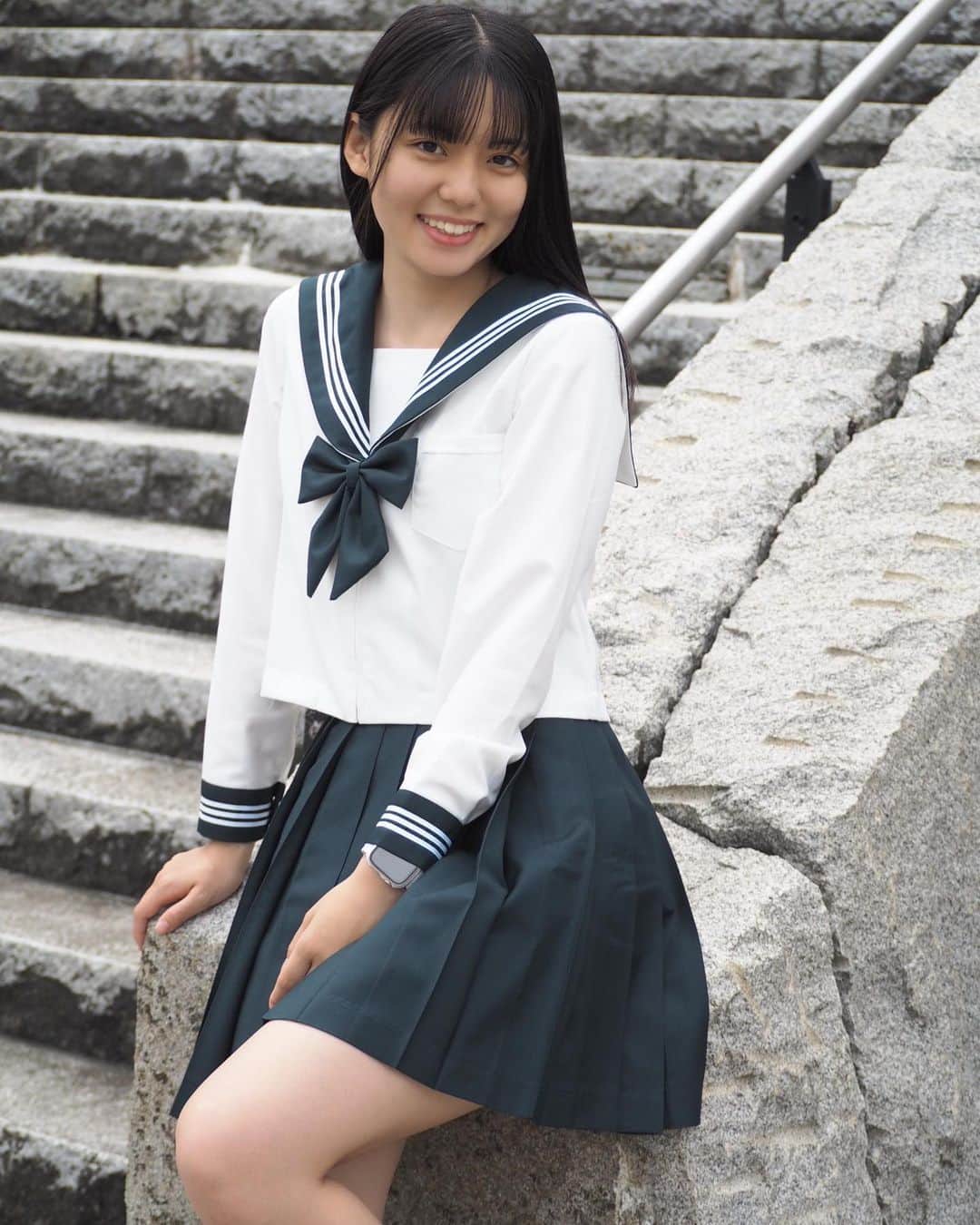 松島かのんさんのインスタグラム写真 松島かのんinstagram 「セーラー服💚 ②枚目はÜpっお気に入り🫶💕 松島かのん フィット