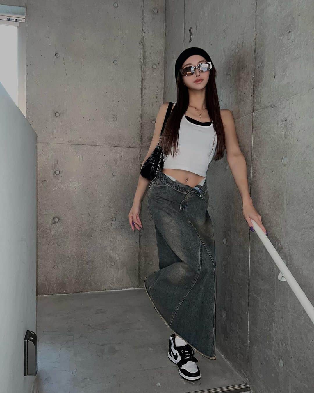 RINAさんのインスタグラム写真 - (RINAInstagram)「_ 最近カジュアル多め🪽 🕶️ @flex_japan 👖 @blondey_official #ootd」6月16日 ...