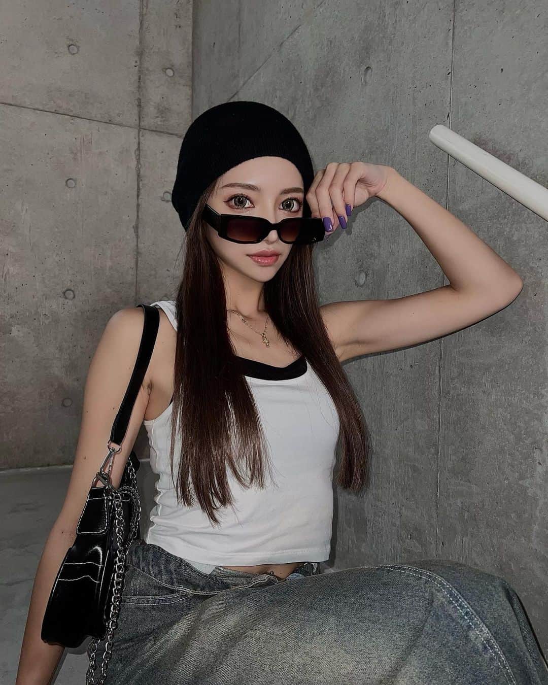 RINAさんのインスタグラム写真 - (RINAInstagram)「_ 最近カジュアル多め🪽 🕶️ @flex_japan 👖 @blondey_official #ootd」6月16日 ...