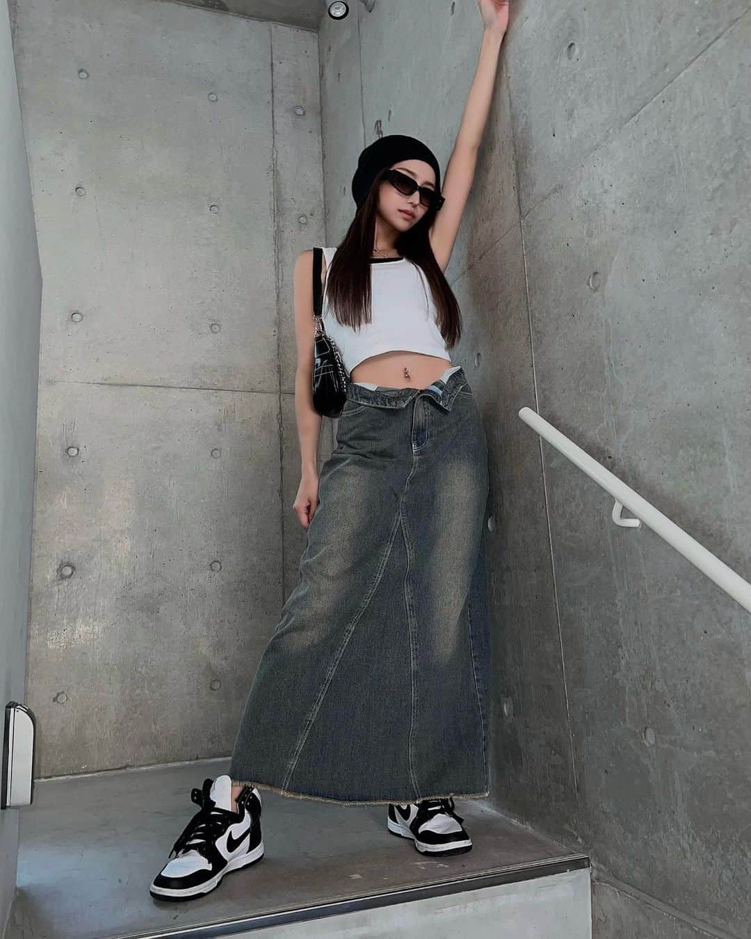 RINAさんのインスタグラム写真 - (RINAInstagram)「_ 最近カジュアル多め🪽 🕶️ @flex_japan 👖 @blondey_official #ootd」6月16日 ...