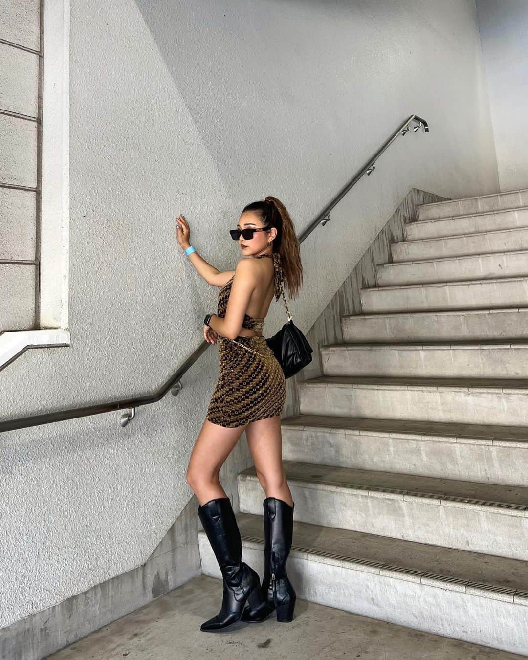 NANCYさんのインスタグラム写真 - (NANCYInstagram)「この前のLIVEコーデ👗🤎 なんとなーく平井大さんイメージしてみた ...