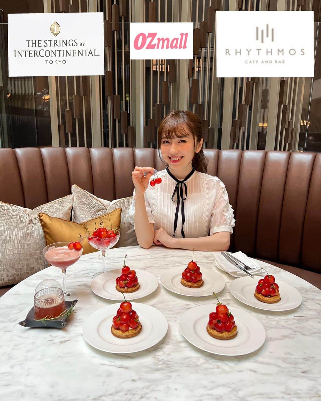 早川愛さんのインスタグラム写真 - (早川愛Instagram)「🍒🍒🍒 OZmall、東京女子部レポーターの撮影で 絶品さくらんぼケーキ&モクテルを試食させていただきました🍒 ️ ️ ...