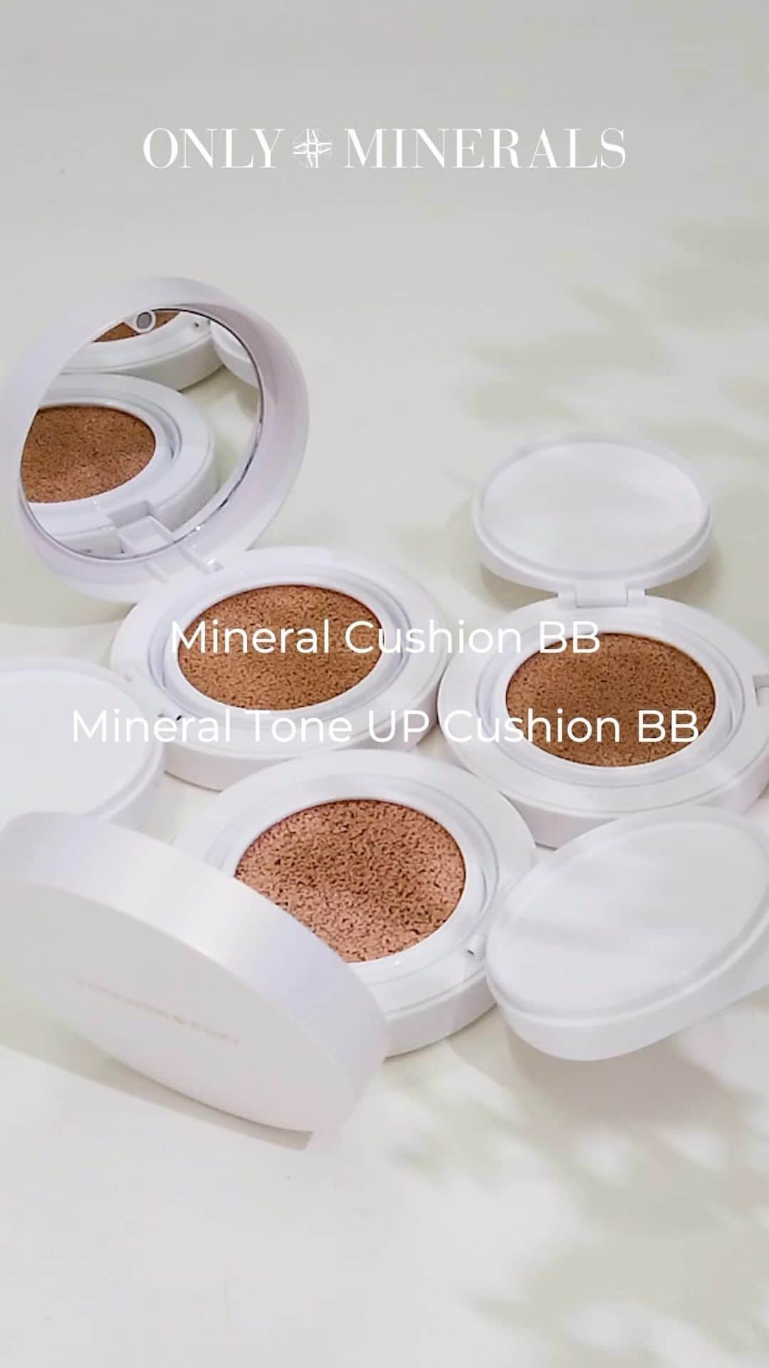 オンリーミネラルさんのインスタグラム動画 - (オンリーミネラルInstagram)「厚塗り感なく毛穴や凹凸をカバーする 2種のクッションBB🤍 ￣￣￣￣￣￣￣￣￣￣￣￣ ミネラルトーンアップ ...