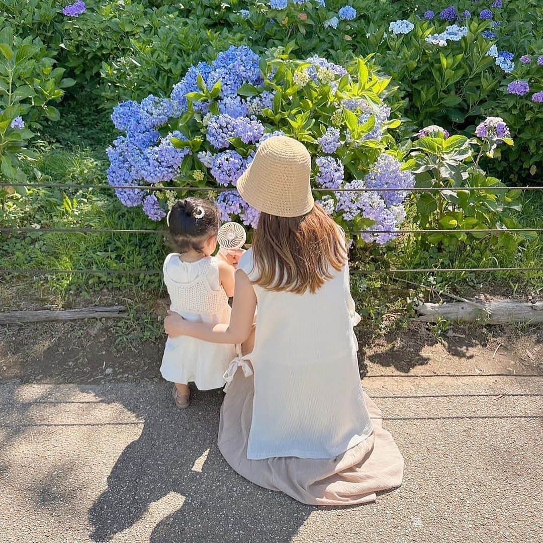 chocoさんのインスタグラム写真 - (chocoInstagram)「** ㅤㅤㅤㅤㅤㅤㅤㅤㅤㅤㅤㅤㅤ #ootd ㅤㅤㅤㅤㅤㅤㅤㅤㅤㅤㅤㅤㅤ 紫陽花みに行った日のコーデ💠 ...