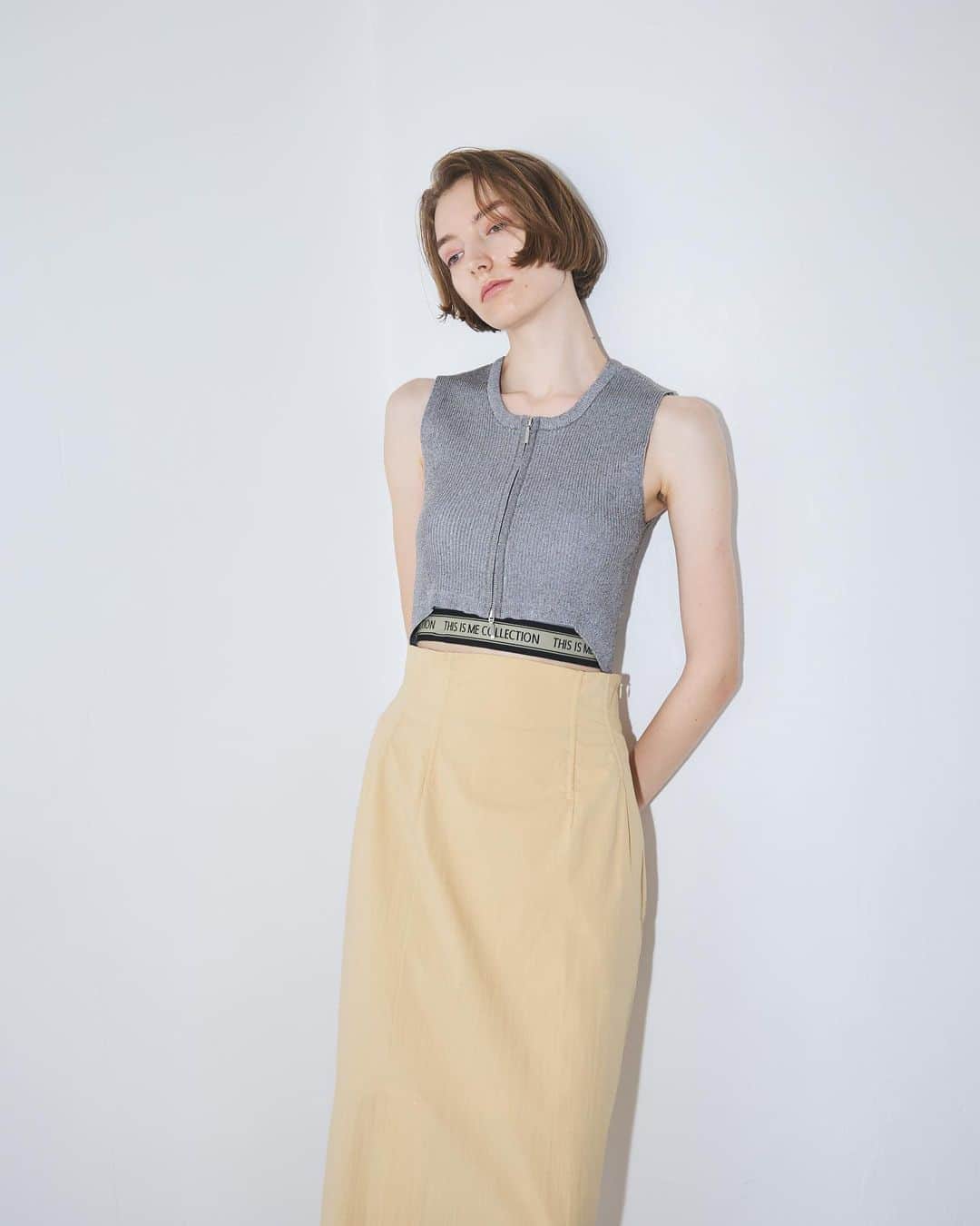 COCO DEALさんのインスタグラム写真 - (COCO DEALInstagram)「同素材のジップアップタンクとニットジャケットを ...