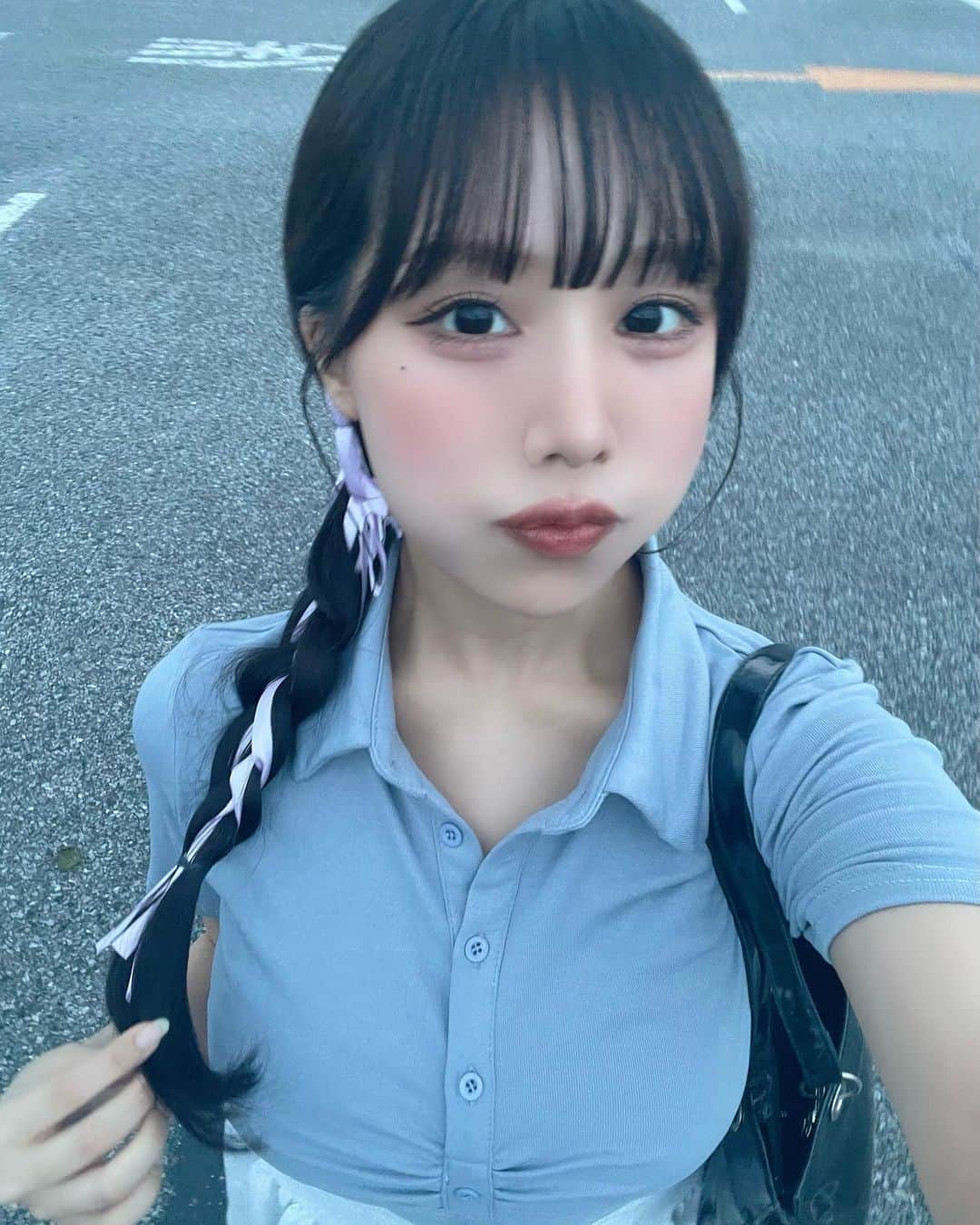 桃木兎羽さんのインスタグラム写真 - (桃木兎羽Instagram)「🎀ʚ🎀ɞ🎀 ・ ・ 髪の毛かわちくした日🎶 ようやく梅雨明けしそうだね ...