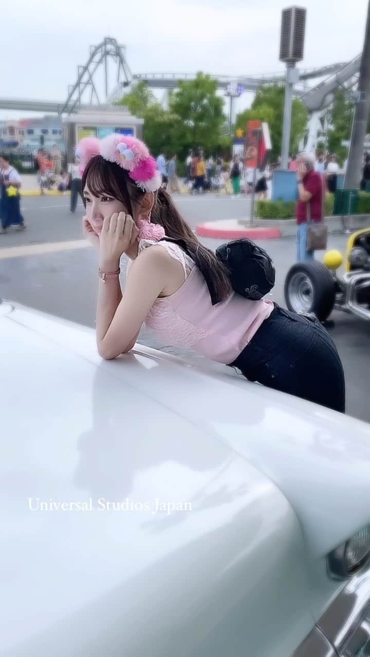 原かれんさんのインスタグラム動画 - (原かれんInstagram)「᯽enjoy USJ . . 《USJ おすすめフォトスポット》 . 📍ハリウッドエリア ︎メルズ・ドライブイン ...